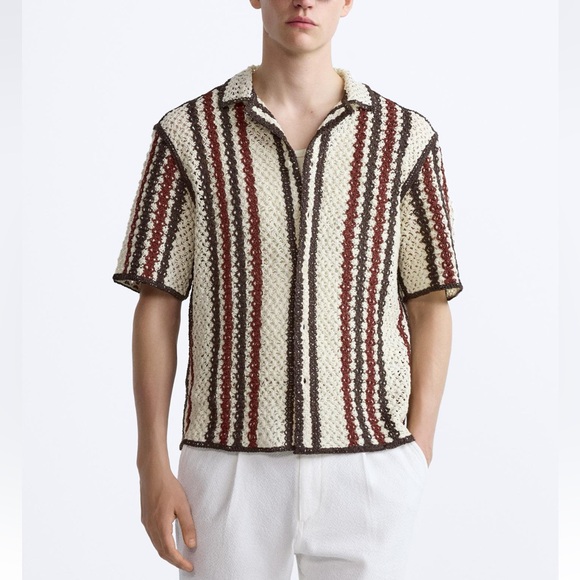 Zara | Shirts | Zara Men Crochet Textured Shirt Nwt | Poshmark